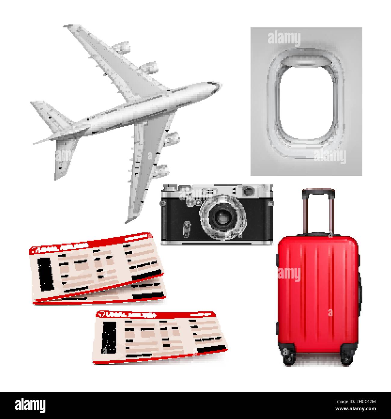 Travel airline vacation set vector Stock Vector Image & Art - Alamy