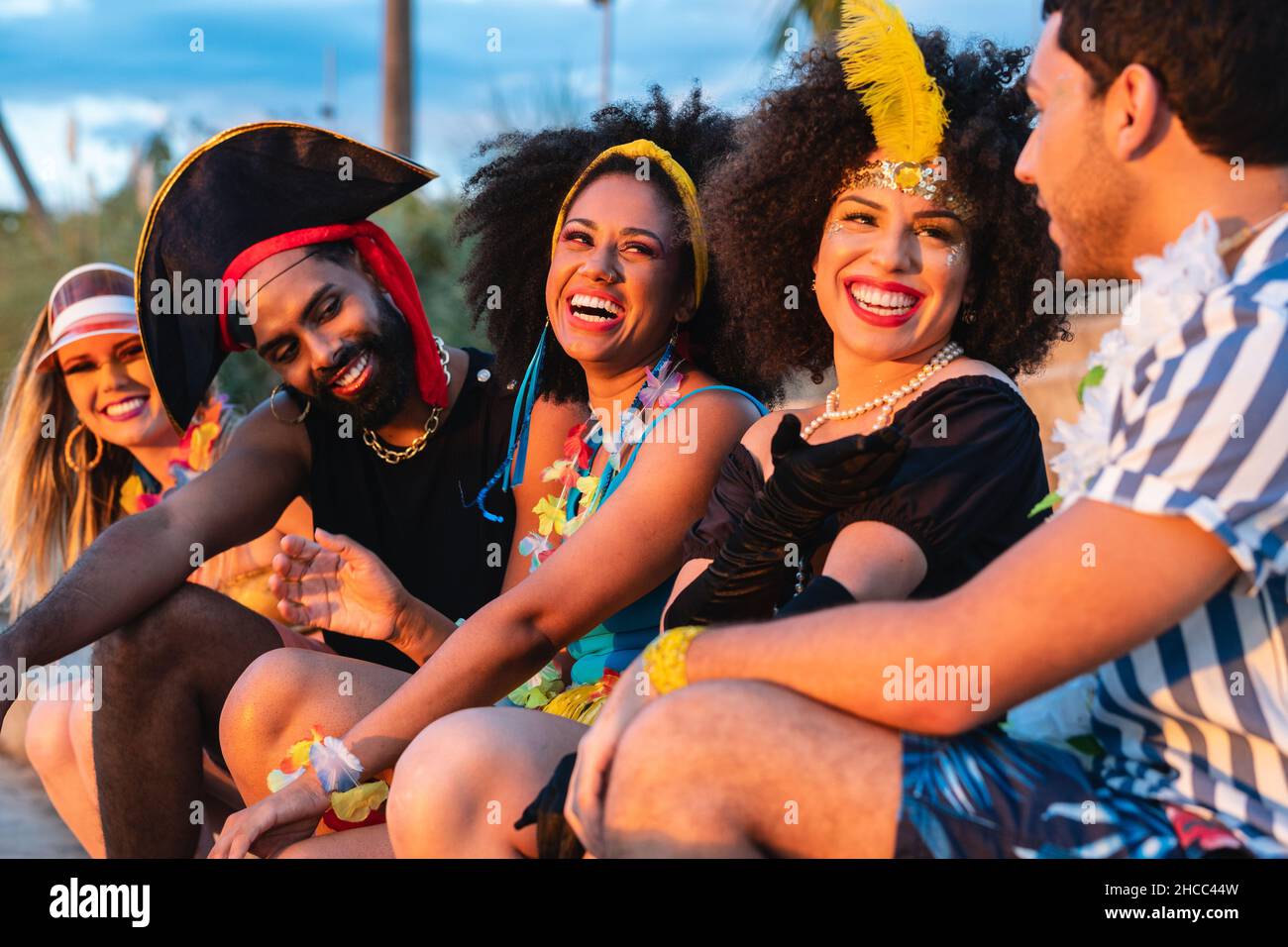 Carnaval Party in Brazil, brazilian young people having fun at fest ...