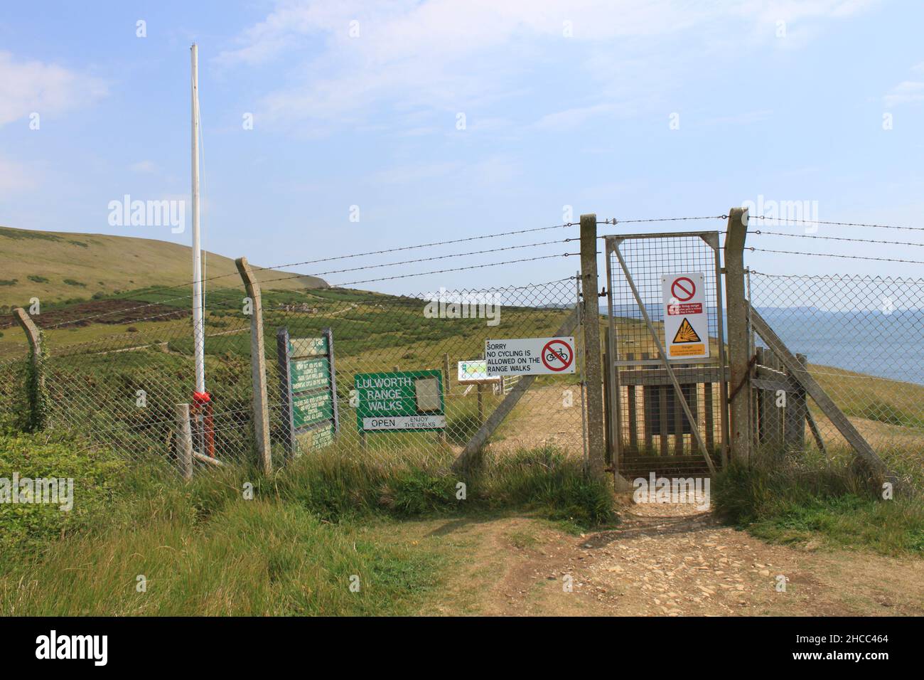 Lulworth Ranges military firing range. South west coast path. England ...