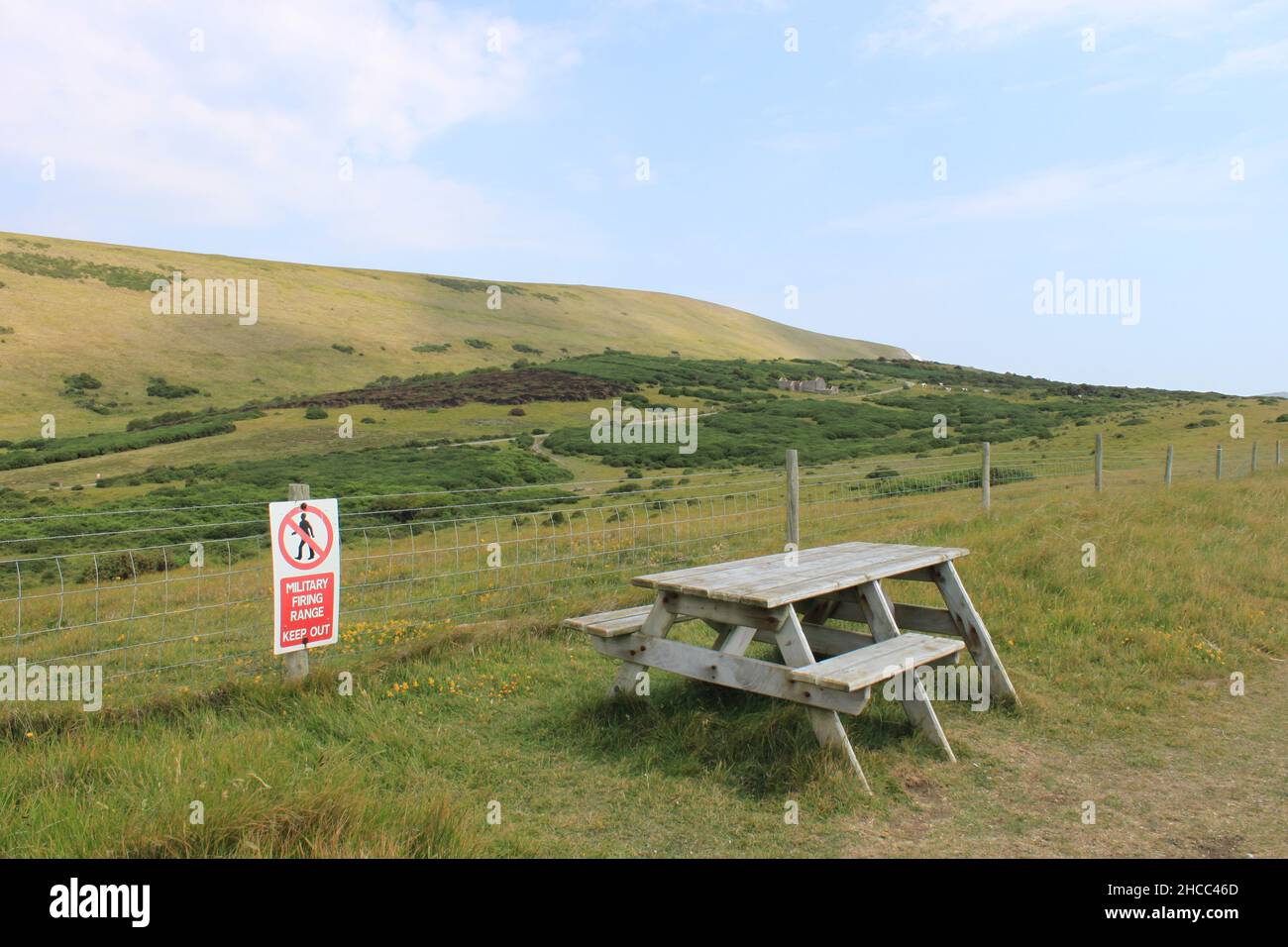Lulworth Ranges military firing range. South west coast path. England ...