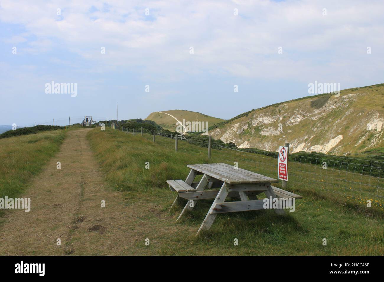 Lulworth Ranges military firing range. South west coast path. England ...