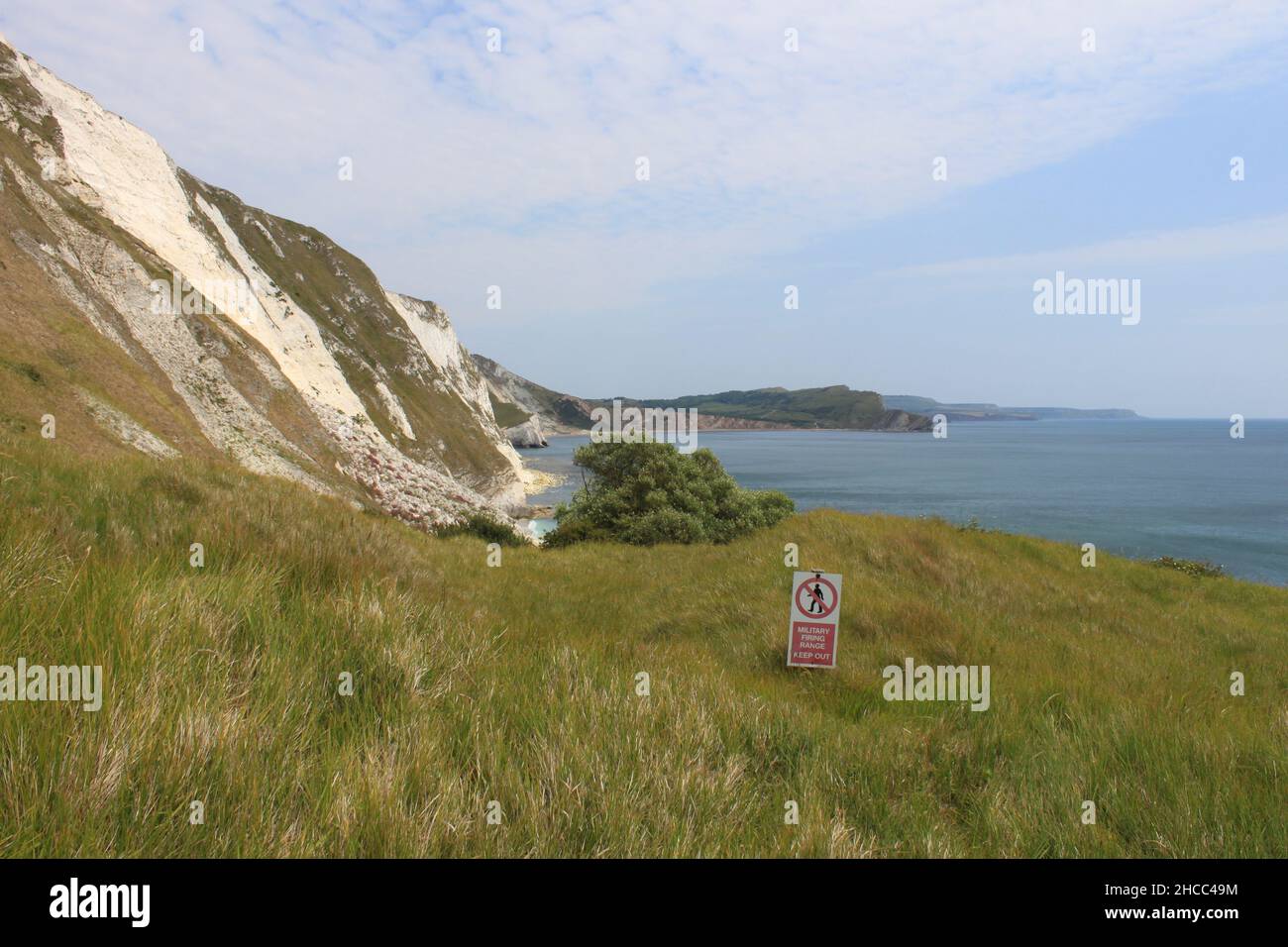 Lulworth Ranges military firing range. South west coast path. England ...
