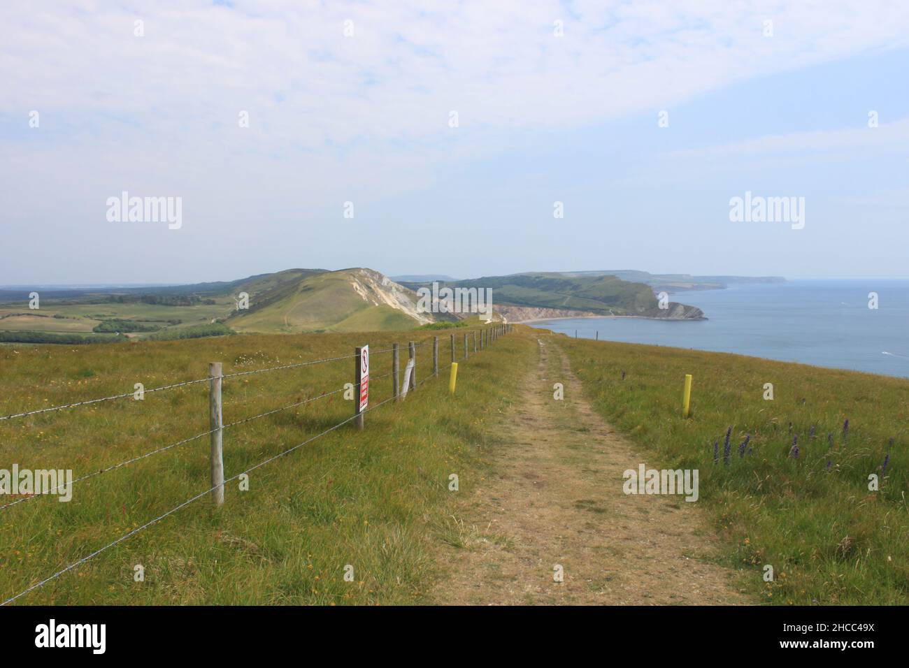 Lulworth Ranges military firing range. South west coast path. England ...