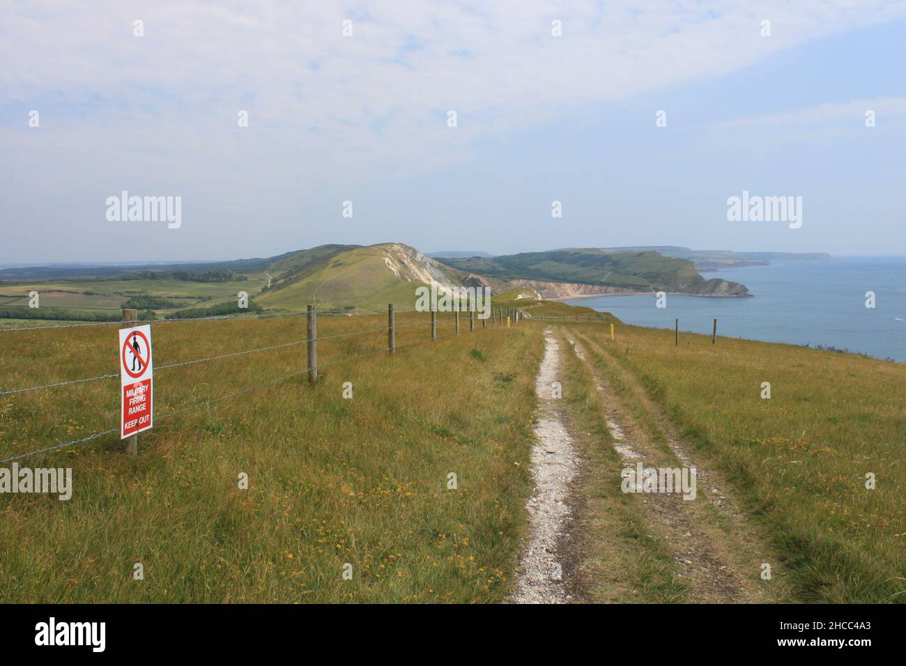 Lulworth Ranges military firing range. South west coast path. England ...