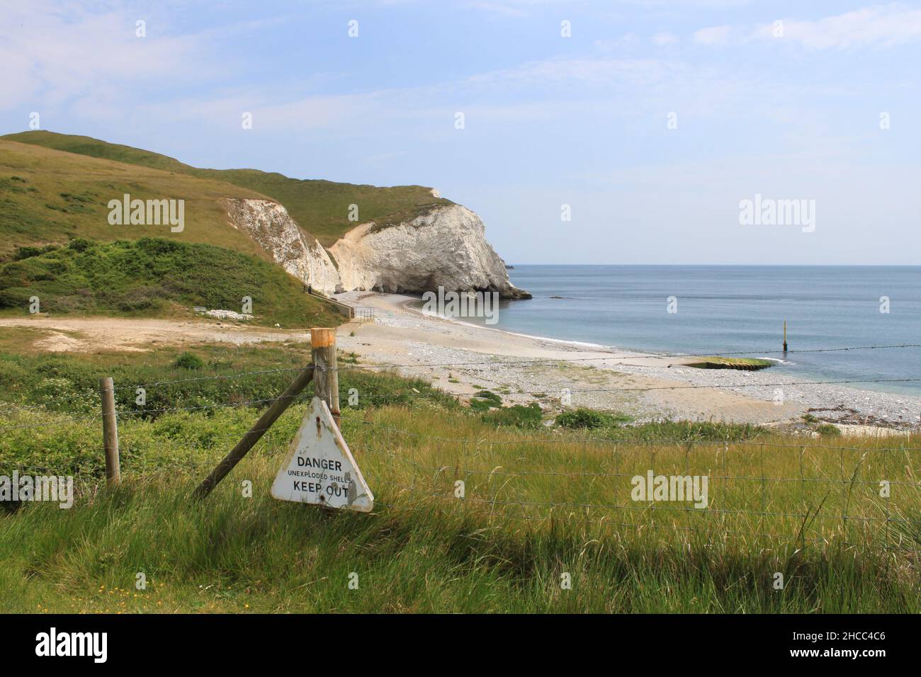 Lulworth Ranges military firing range. South west coast path. England ...