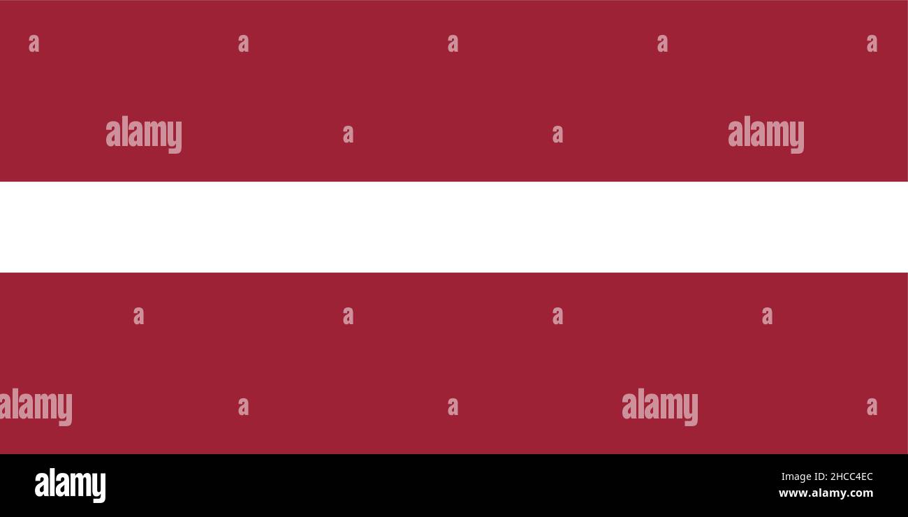 National Flag Republic of Latvia, carmine field bisected by a narrow ...