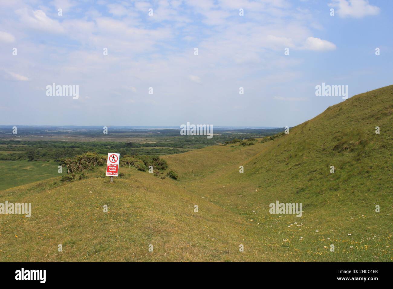 Lulworth Ranges military firing range. South west coast path. England ...