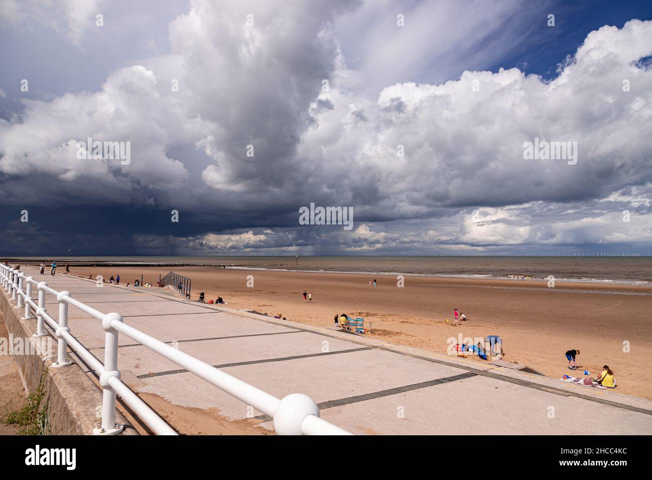 Storm over Prestatyn beach, North Wales coast Stock Photo - Alamy