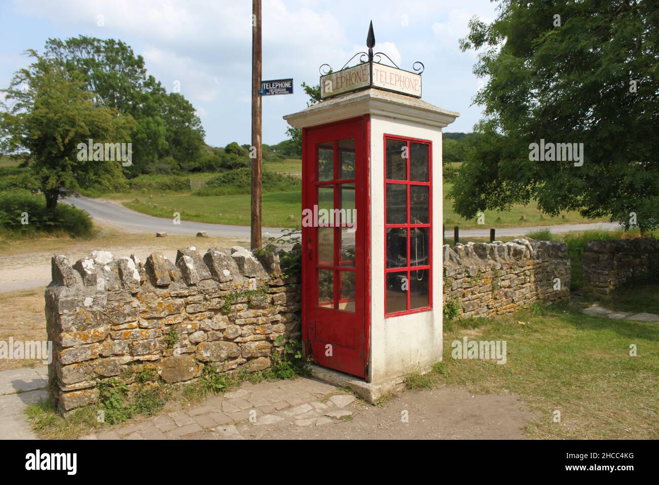 Tyneham ghost village. Lulworth Ranges military firing range. South ...