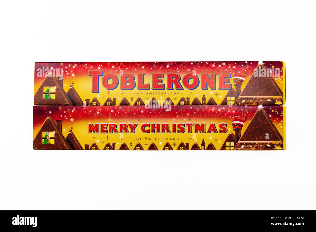 Merry Christmas - Toblerone Chocolate Bars Stock Photo - Alamy