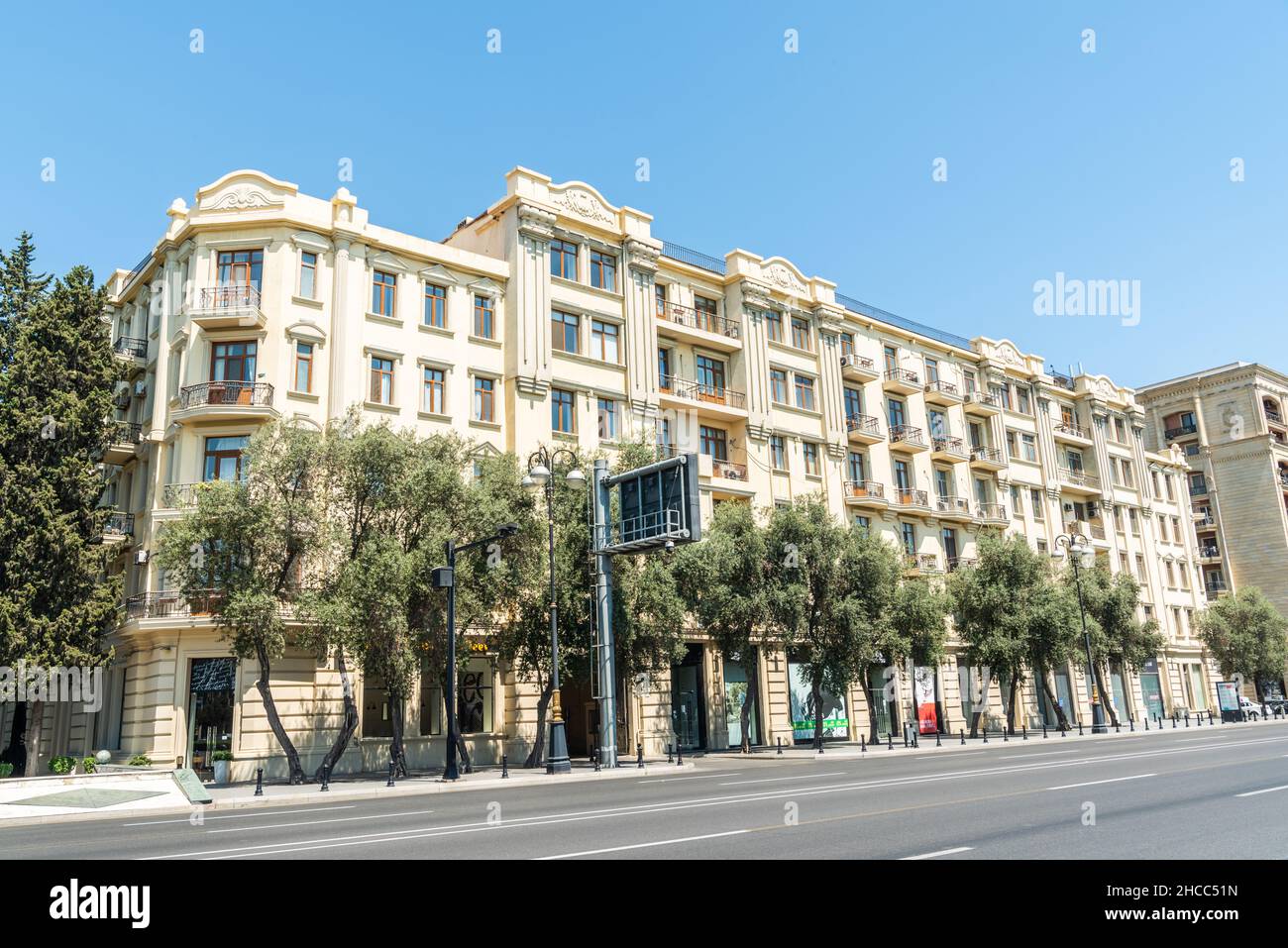 Baku, Azerbaijan – August 6, 2020. Residential building, known as the ...