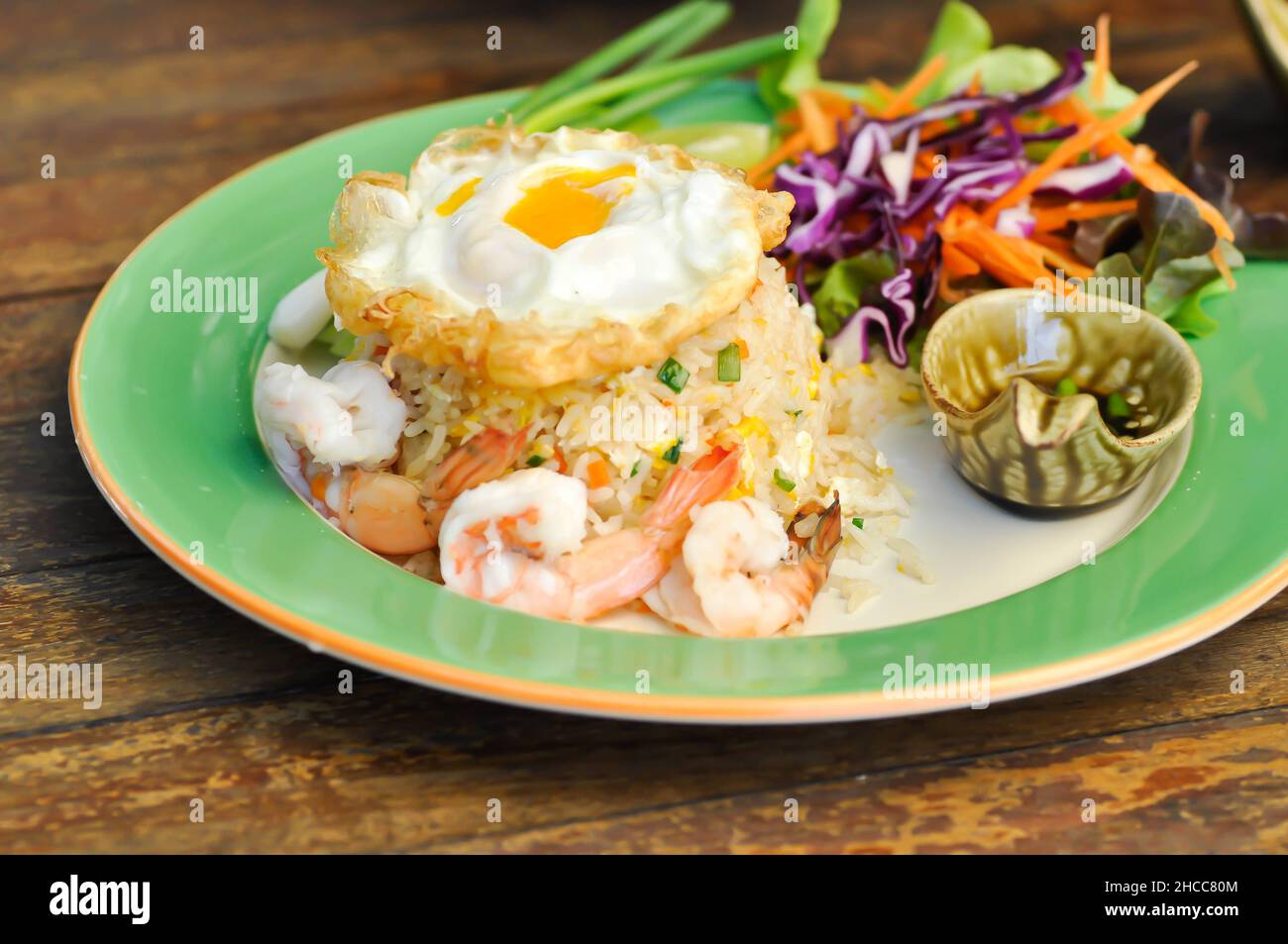 stir fried rice with shrimp and sunny side up egg ,stir fried rice and ...
