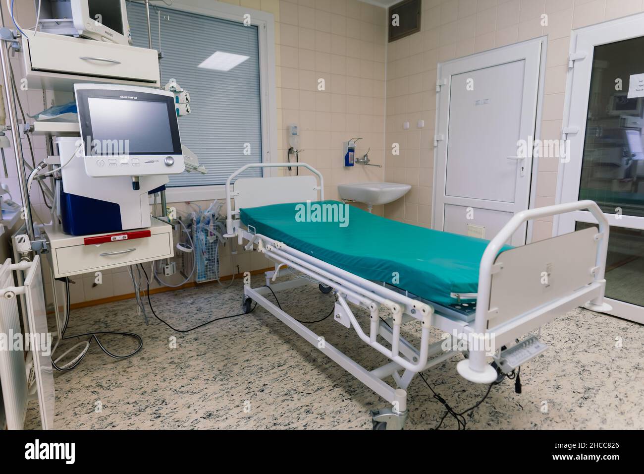 Interior view of empty operating room with new interior and equipment ...