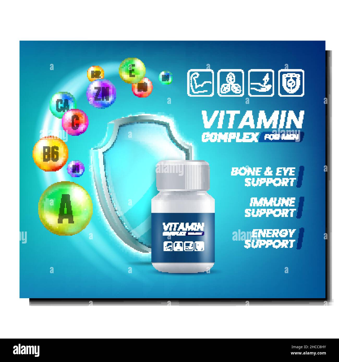 Man Vitamin health poster vector Stock Vector Image & Art - Alamy