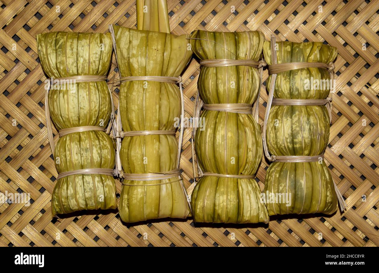Myanmar or Burmese traditional street food, glutinous rice zongzi Stock ...