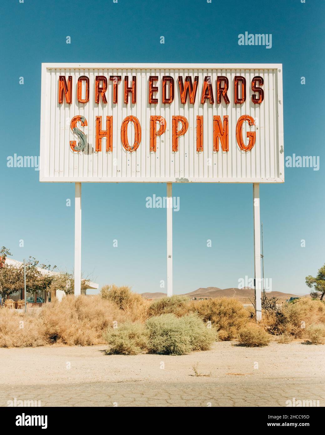 Shopping sign in North Edwards, California Stock Photo - Alamy