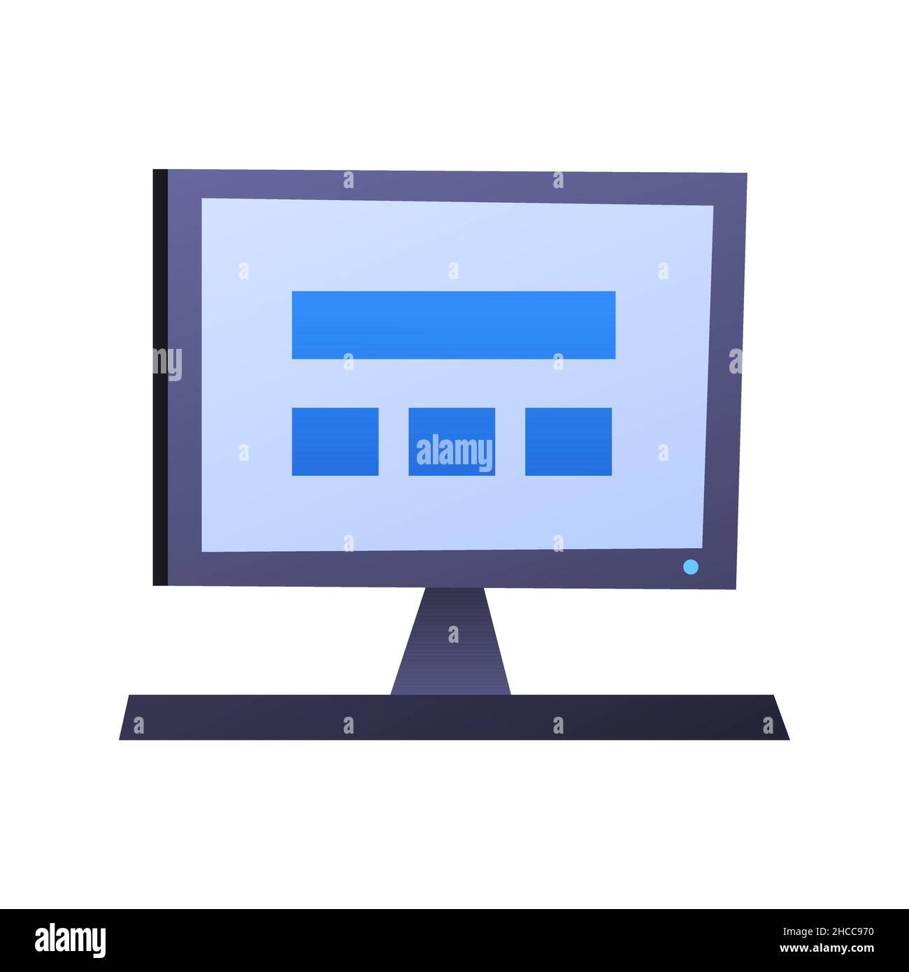 School computer - modern flat design style isolated icon. Neat detailed ...