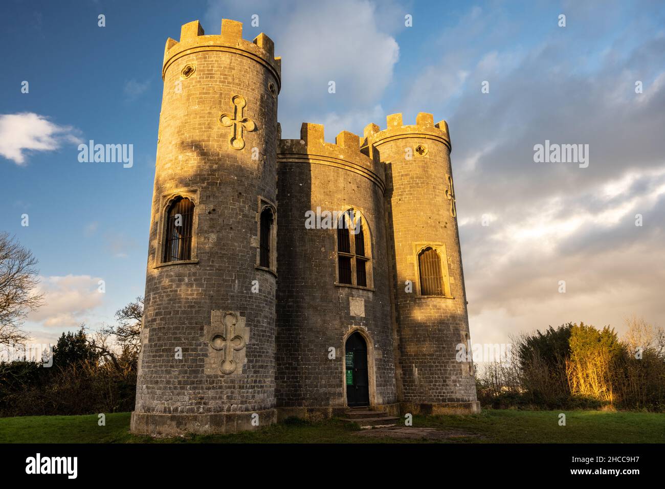 The gothic revival folly castle in Blaise Castle Estate, Bristol Stock ...