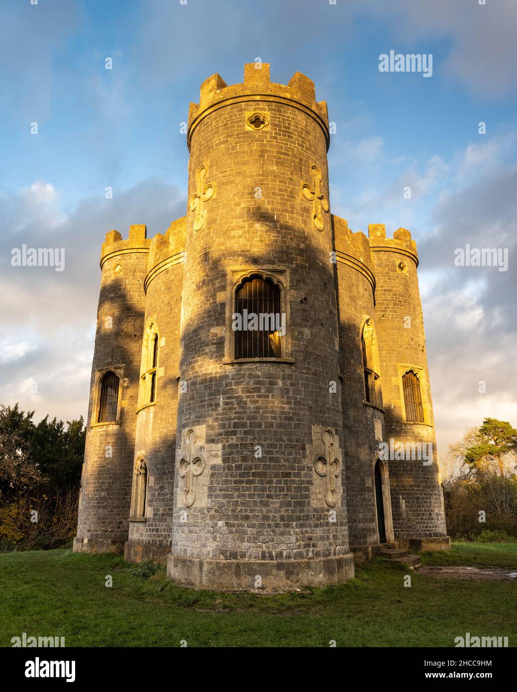 The gothic revival folly castle in Blaise Castle Estate, Bristol Stock ...