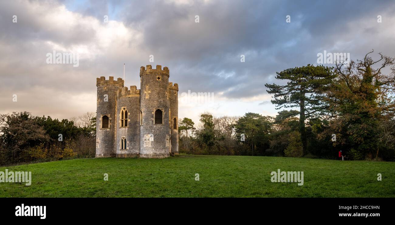 The gothic revival folly castle in Blaise Castle Estate, Bristol Stock ...