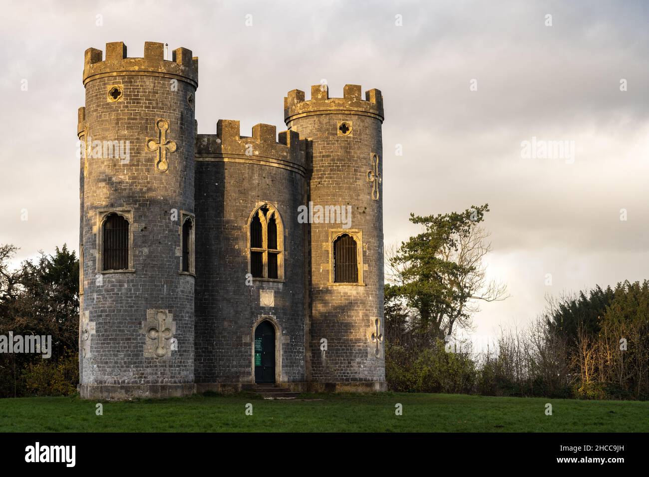 The gothic revival folly castle in Blaise Castle Estate, Bristol Stock ...