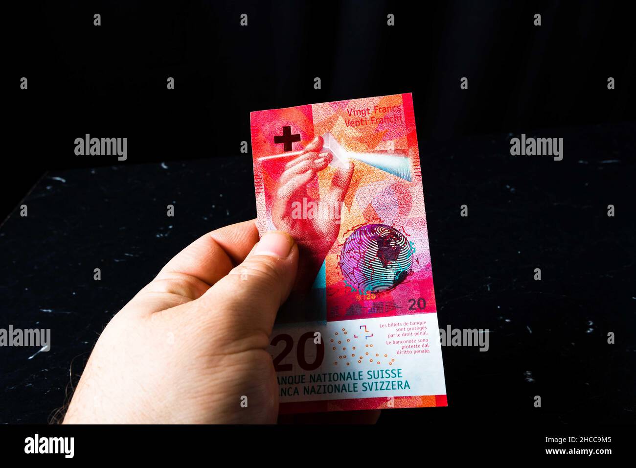 Swiss franc banknote. CHF currency, world money concept Stock Photo - Alamy