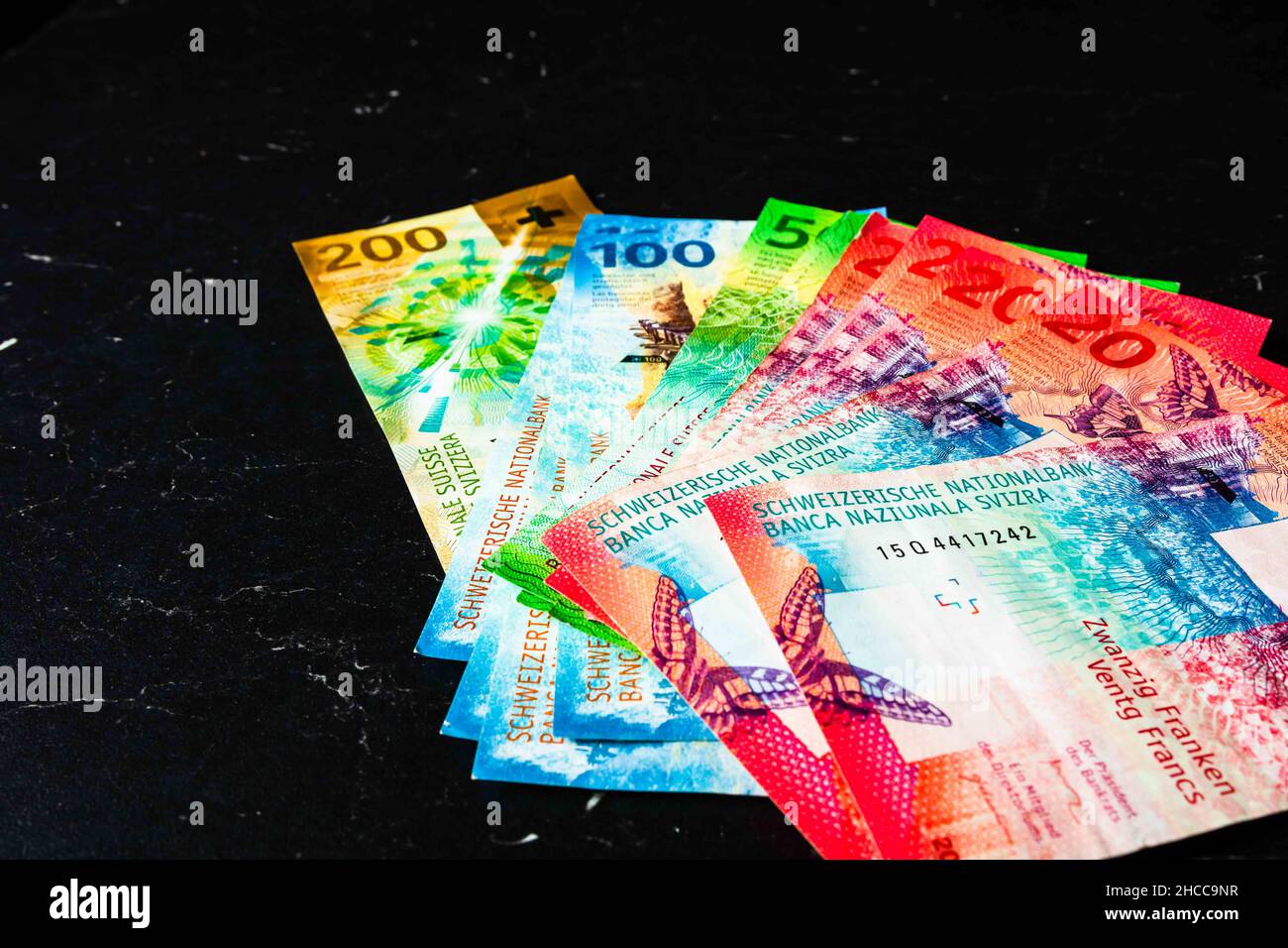 Swiss franc banknote. CHF currency, world money concept Stock Photo - Alamy