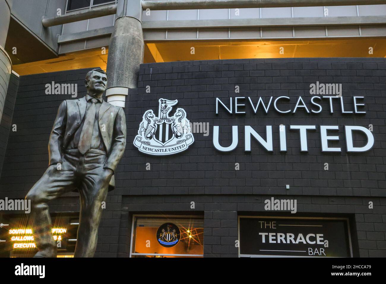 The Statue of Sir Bobby Robson outside St James' Park, Home of ...