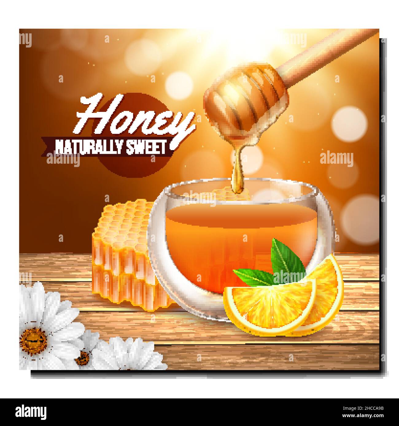 Honey bee food product poster vector Stock Vector Image & Art - Alamy