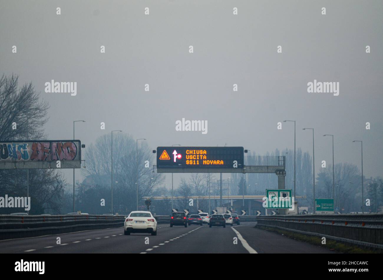 Milan A8 Motorway Milano Laghi, Italy - December 26th 2021 Telepass ...