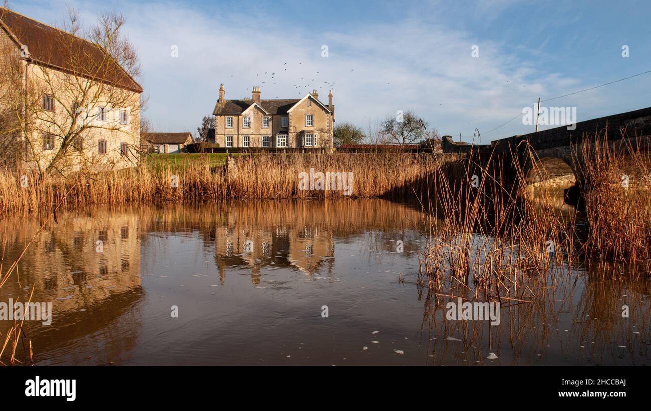The old water mill building and large farmhouse at King's Mill on the ...