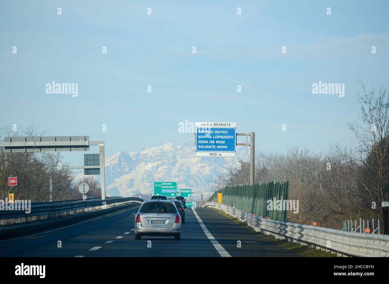 Milan A8 Motorway Milano Laghi, Italy - December 26th 2021 Telepass ...