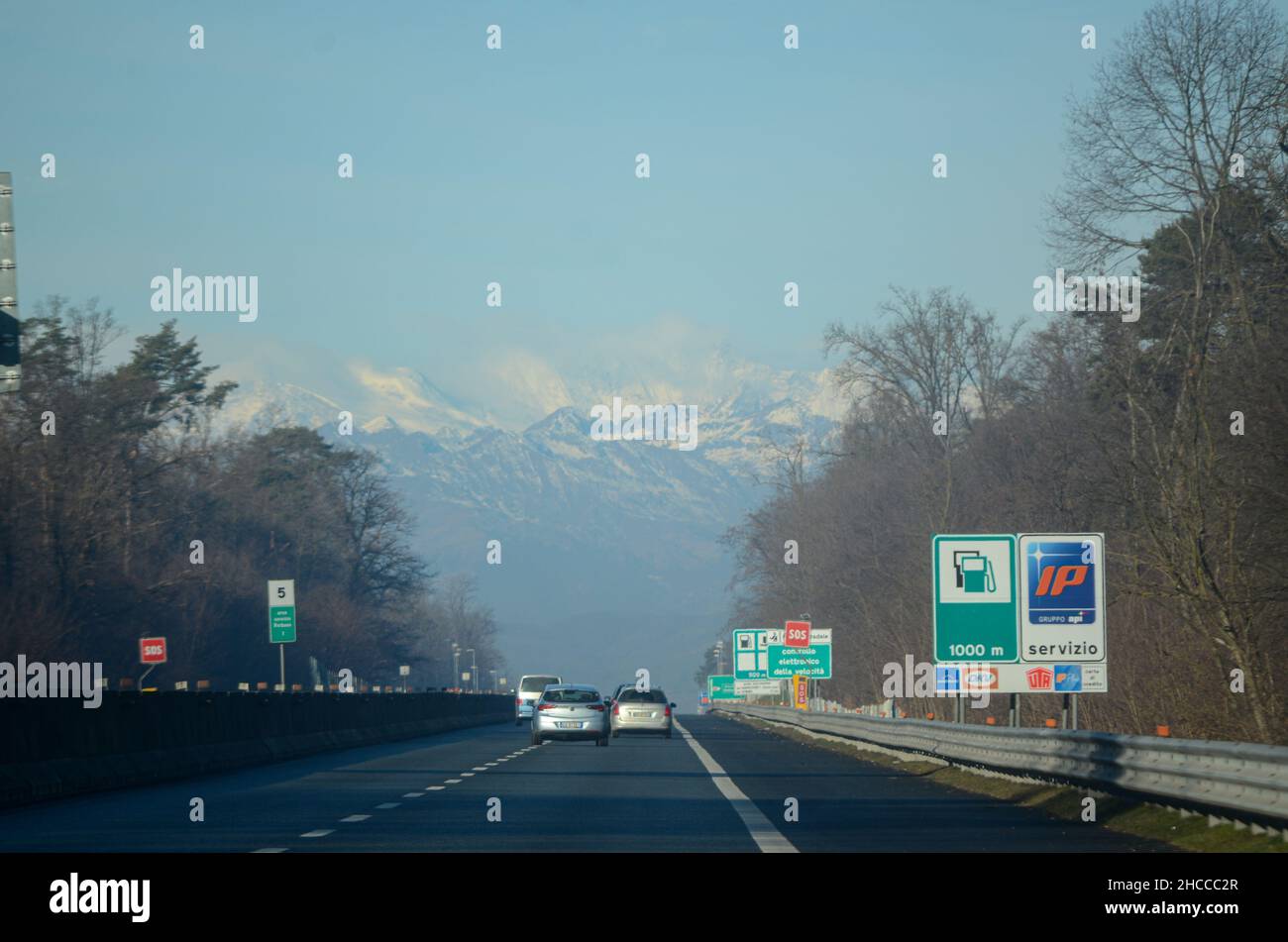 Milan A8 Motorway Milano Laghi, Italy - December 26th 2021 Telepass ...