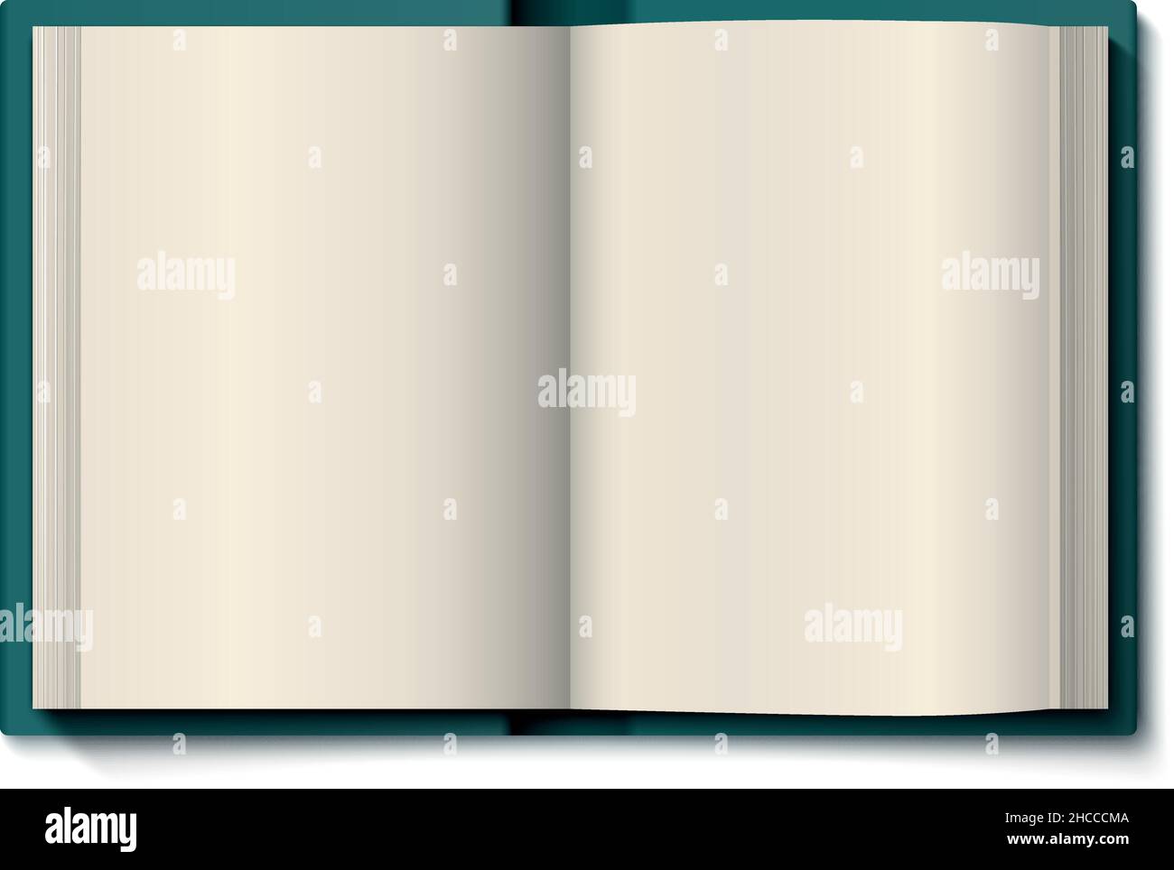 Two page spread mockup. Realistic open book top view Stock Vector Image ...