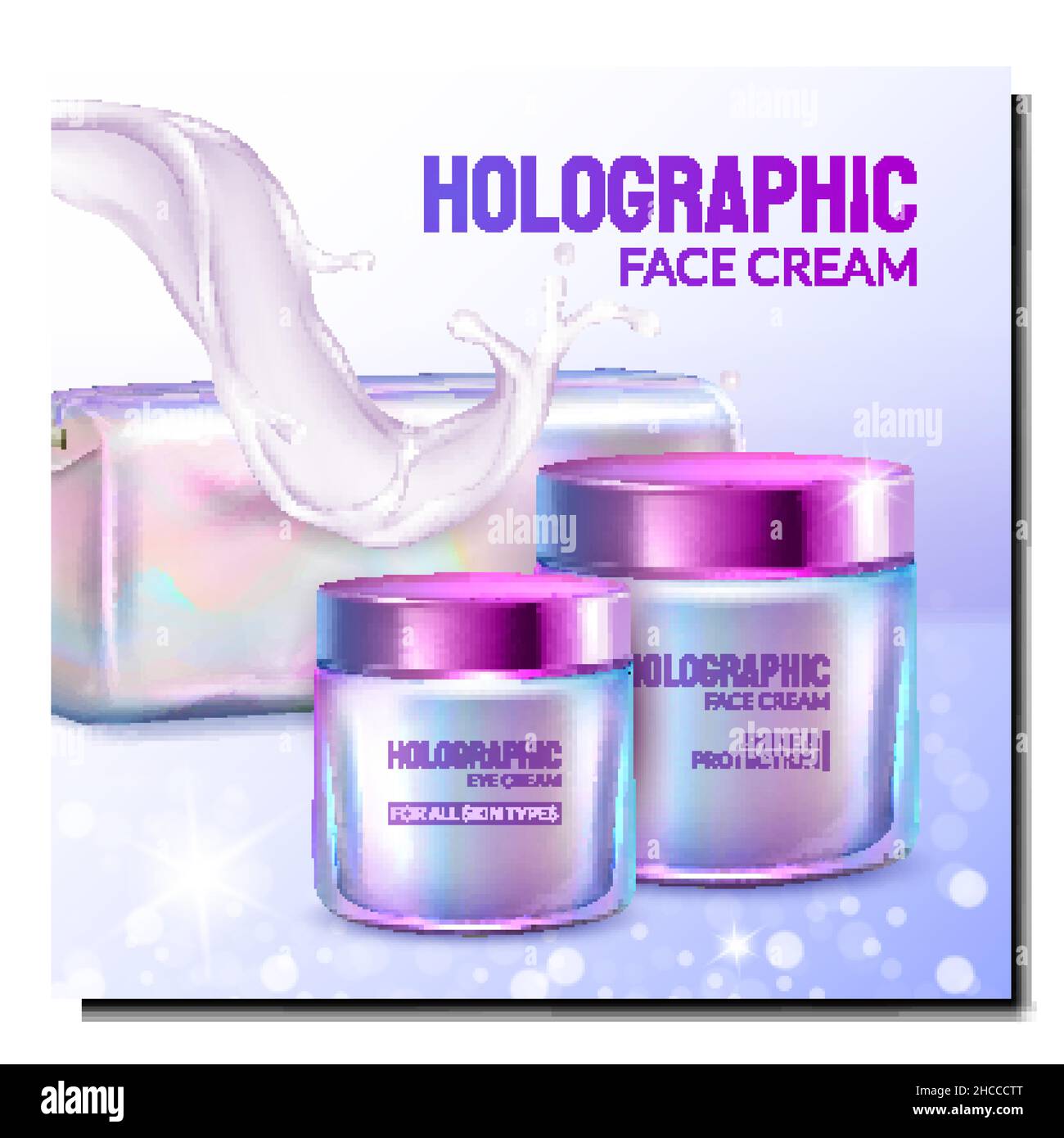 holographic cosmetics poster container vector Stock Vector Image & Art ...