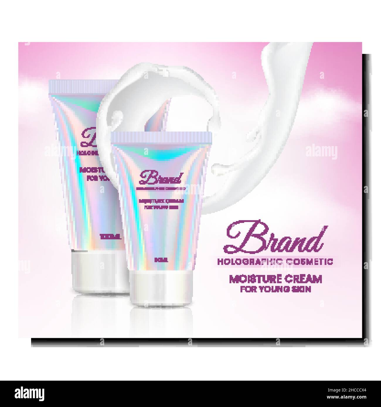 holographic cosmetics poster tube vector Stock Vector Image & Art - Alamy