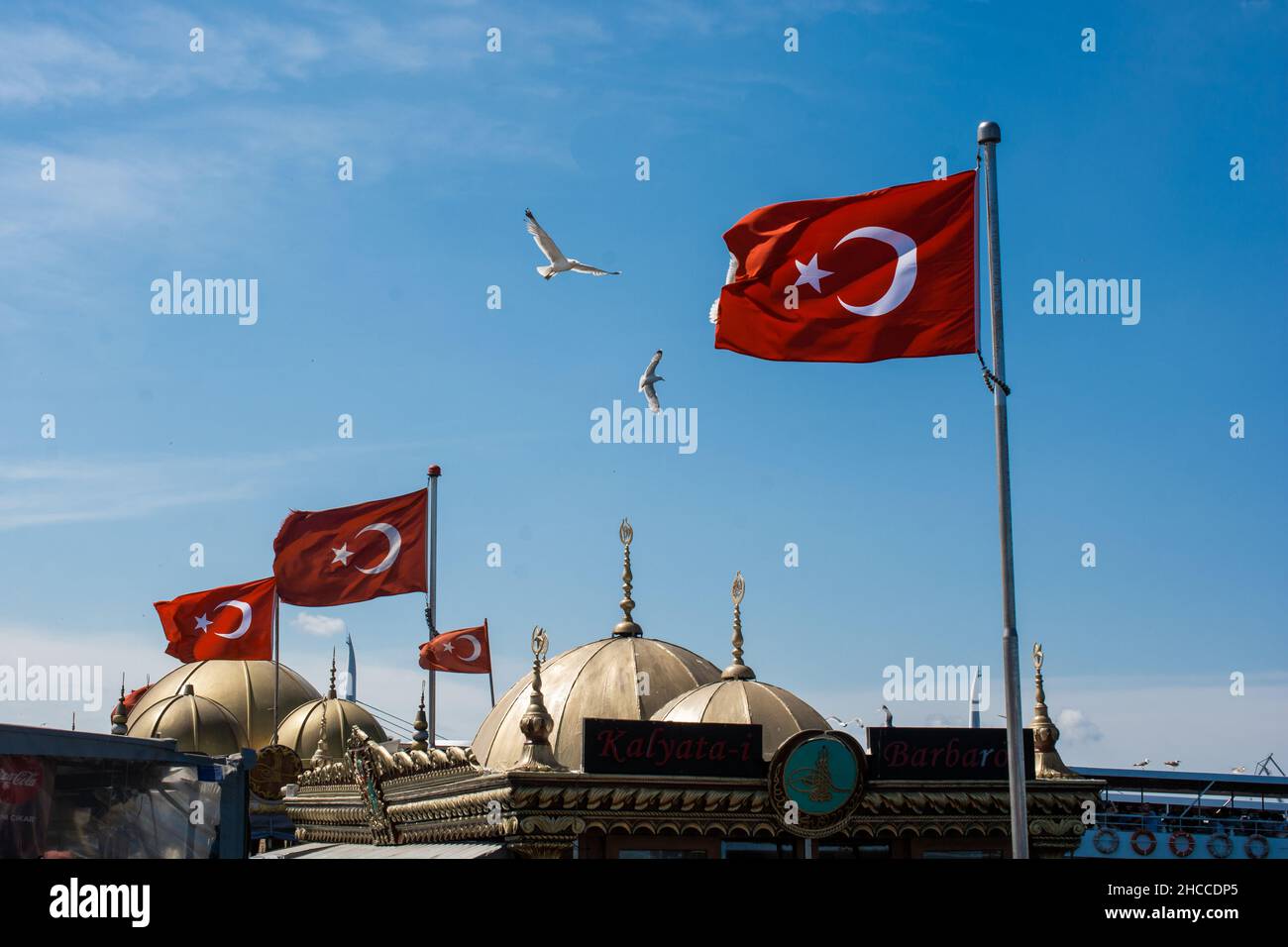 Flying turkish flags hi-res stock photography and images - Alamy