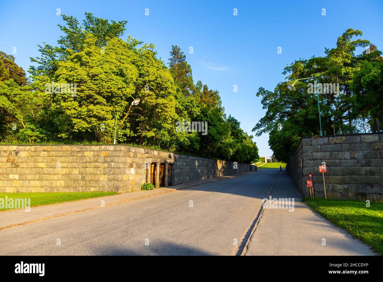 Stockholm, Sweden - 30 May 2016: View of the Skogskyrkogarden, Woodland ...