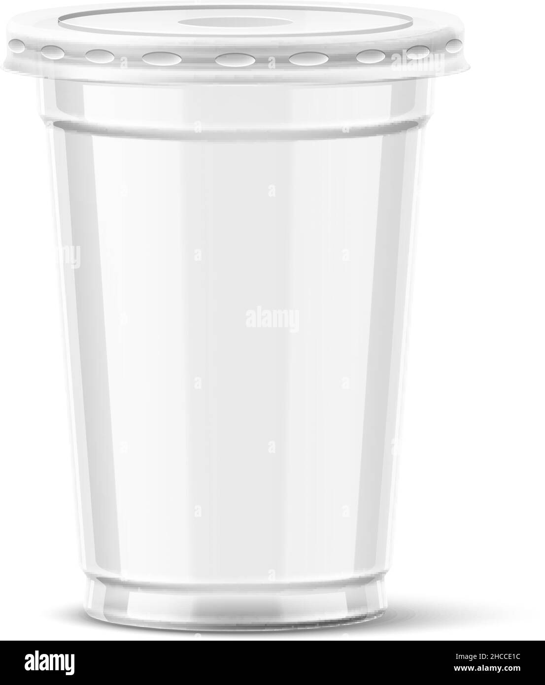 Empty clear plastic cup with lid. Realistic mockup of disposable container Stock Vector Image ...