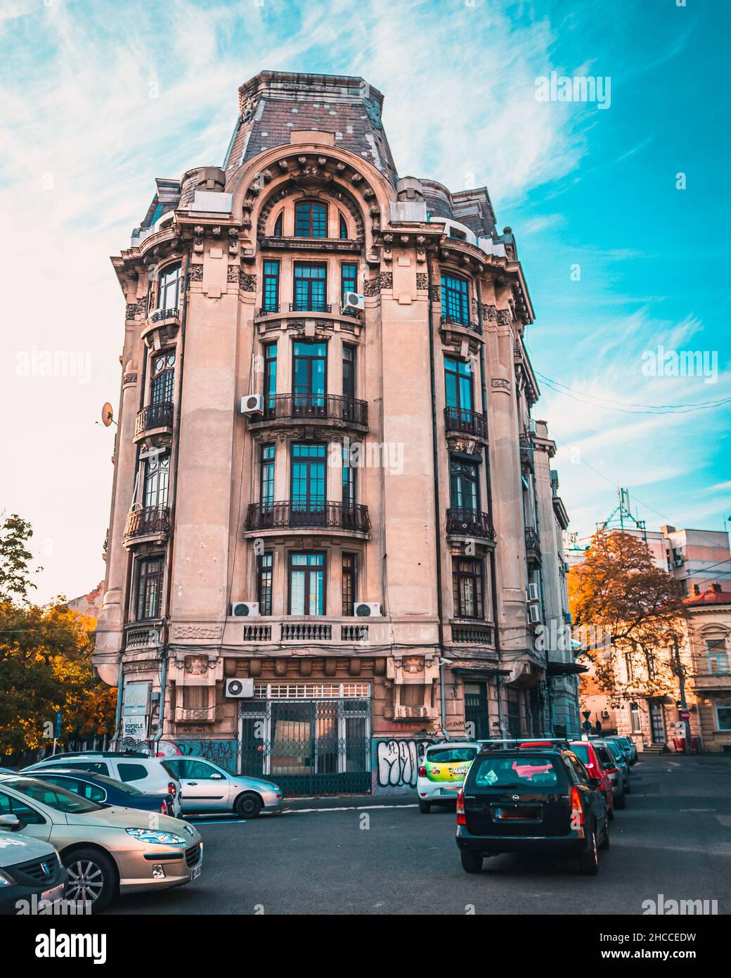 Building with beautiful architectural design in Bucharest, Romania ...