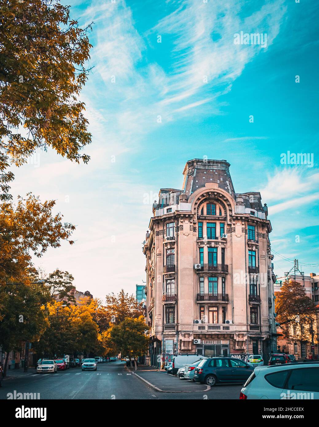 Building with beautiful architectural design in Bucharest, Romania ...