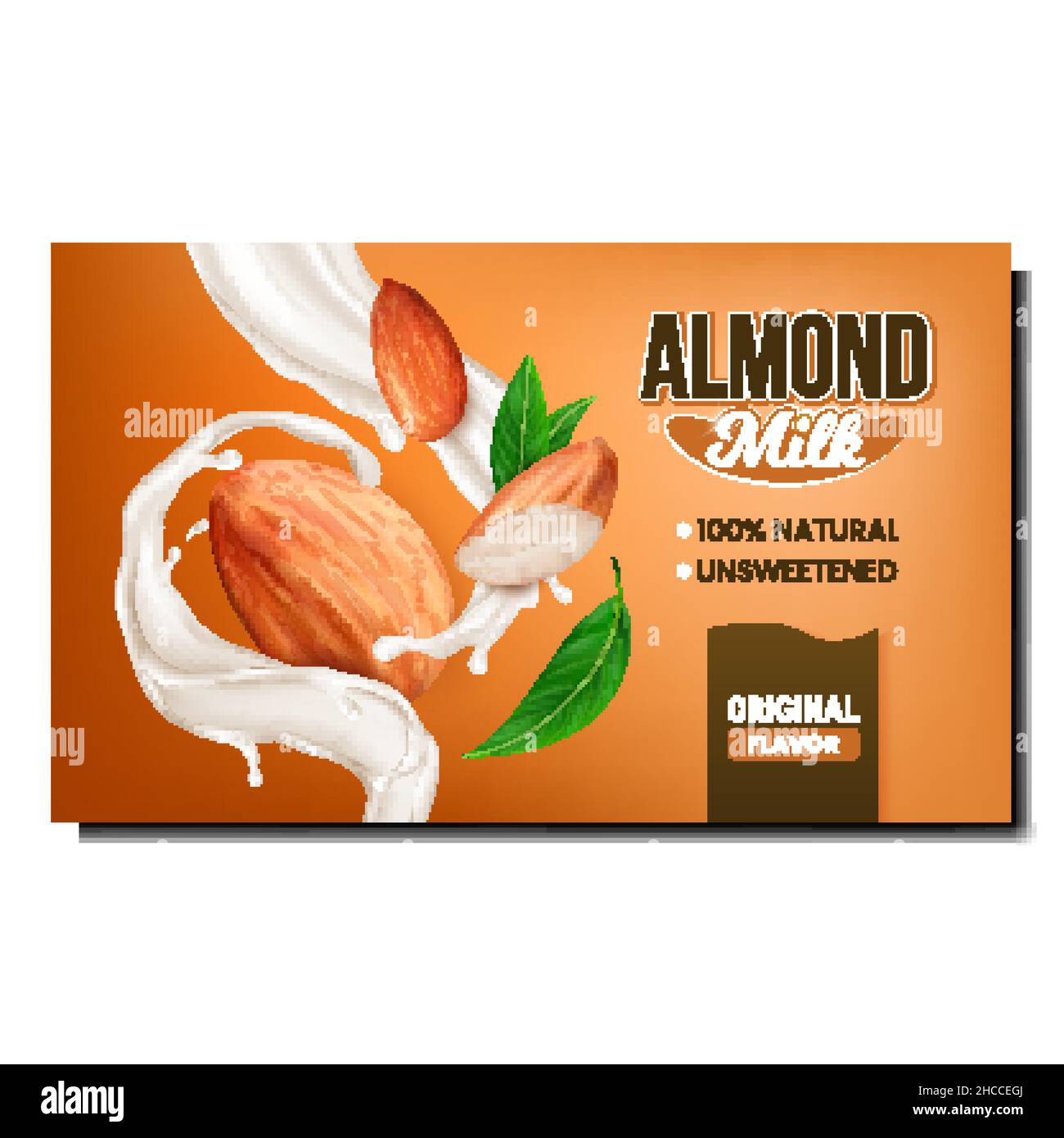 Lactose free almond milk Stock Vector Images - Alamy
