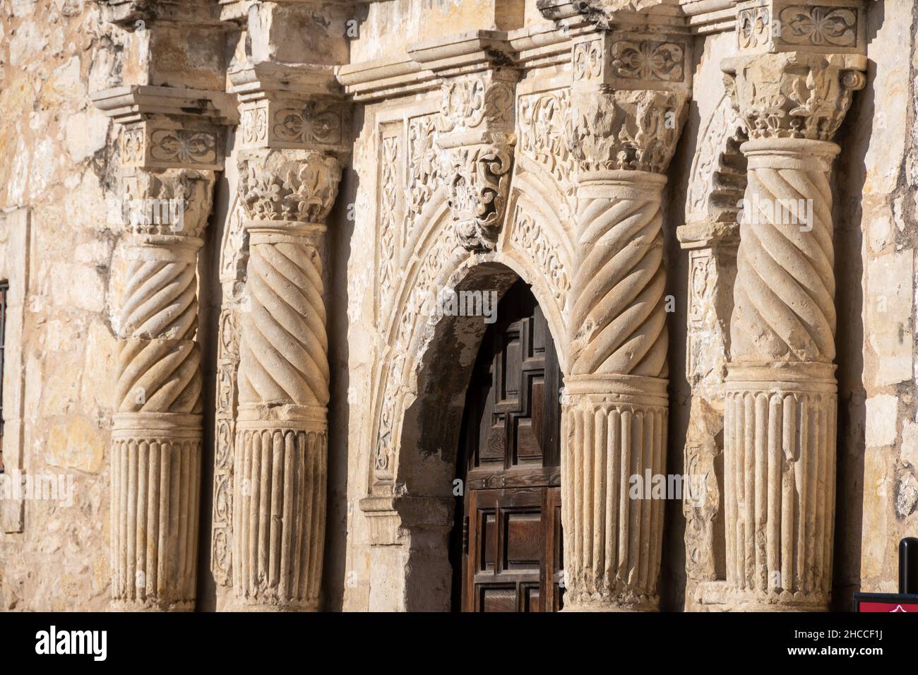 Detailed architecture of the Alamo entrance Stock Photo - Alamy