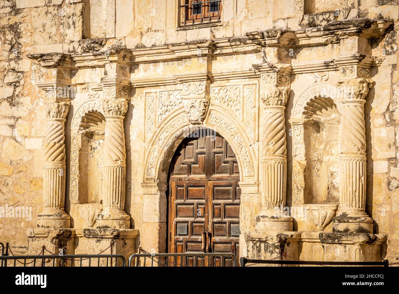 Detailed architecture of the Alamo entrance Stock Photo - Alamy
