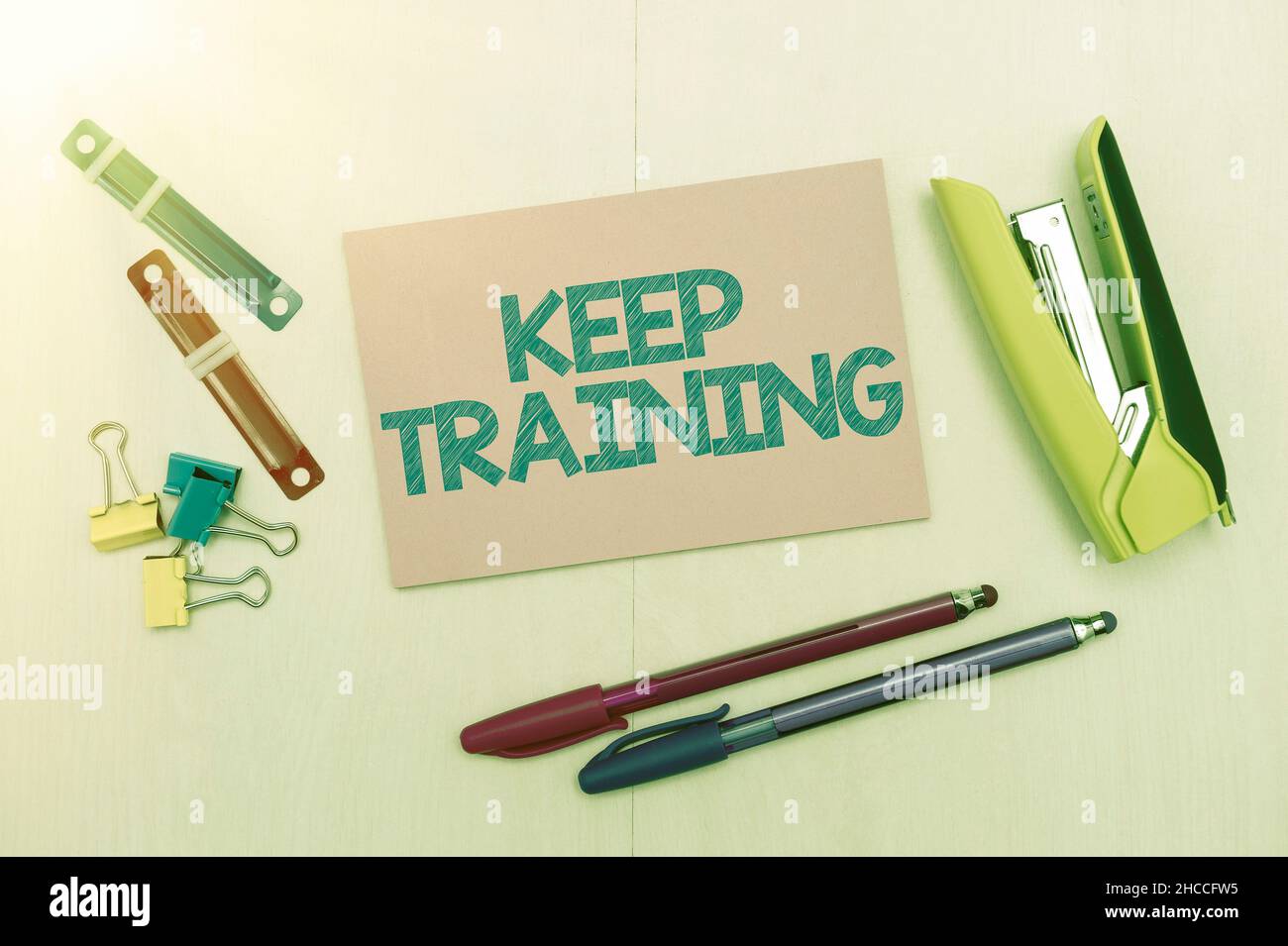 Hand writing sign Keep Training. Word Written on Grounding Drilling ...