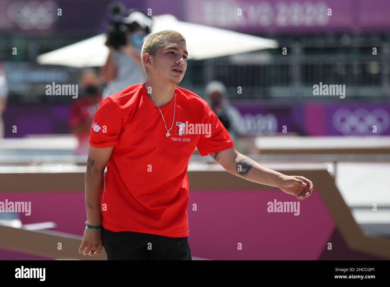 JULY 25th, 2021 - TOKYO, JAPAN: Angelo CARO NARVAEZ of Peru reacts ...
