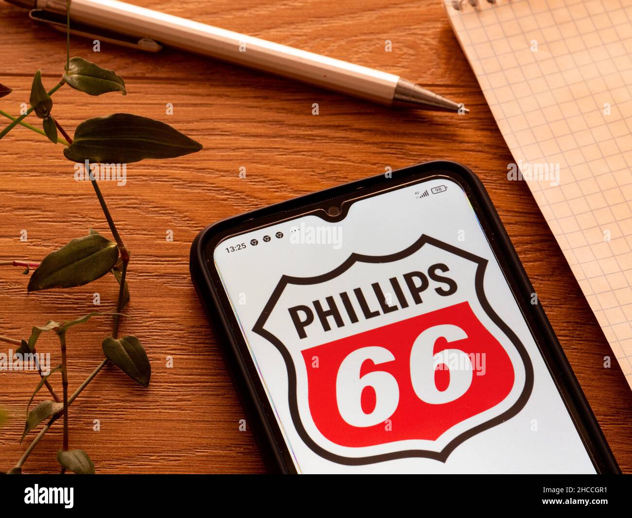 In this photo illustration Philips 66 logo seen displayed on a ...