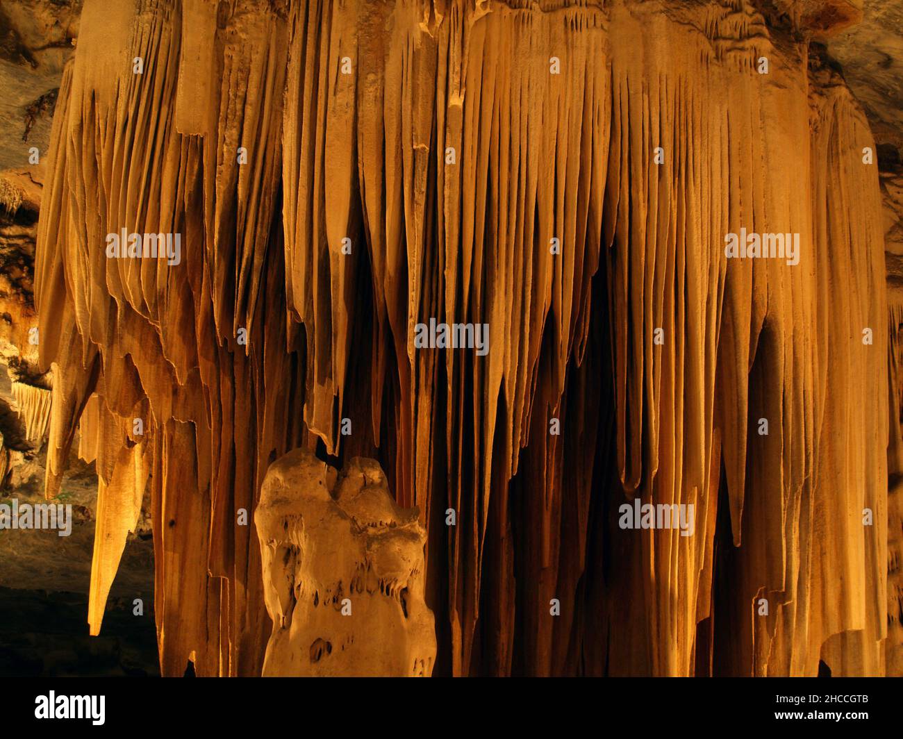 Limestone cave formations in the Cango Caves in Oudtshoorn on the ...