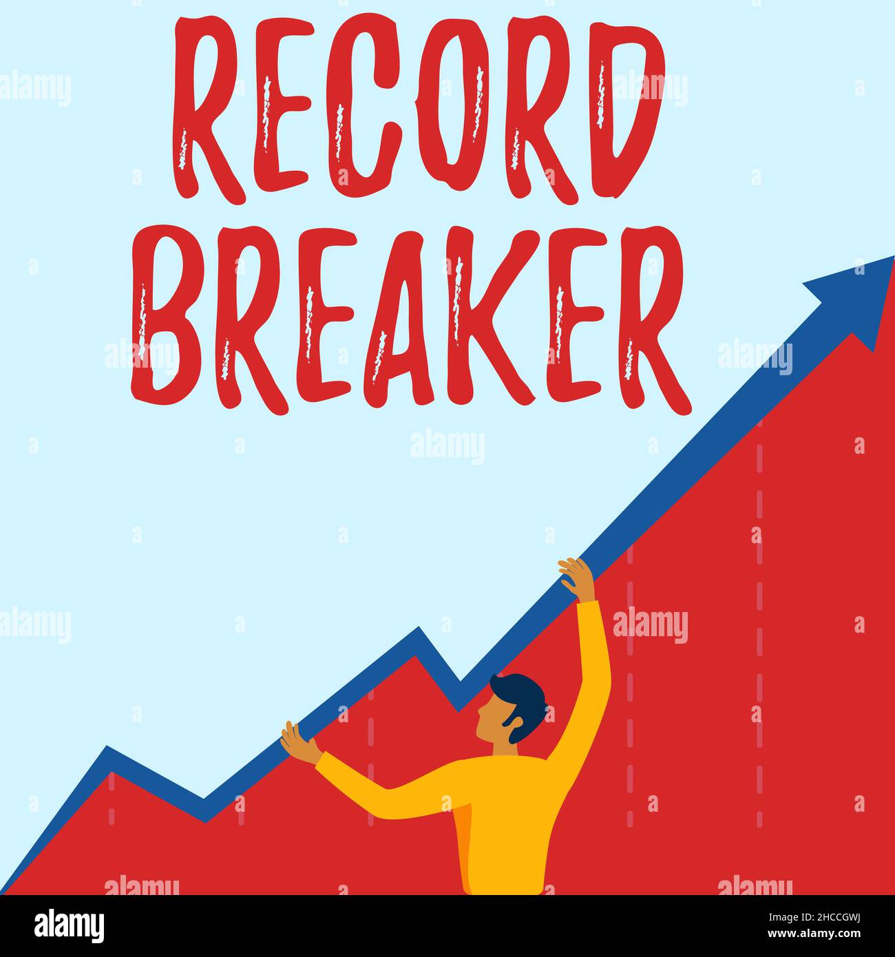 Sign displaying Record Breaker. Word Written on someone or something ...