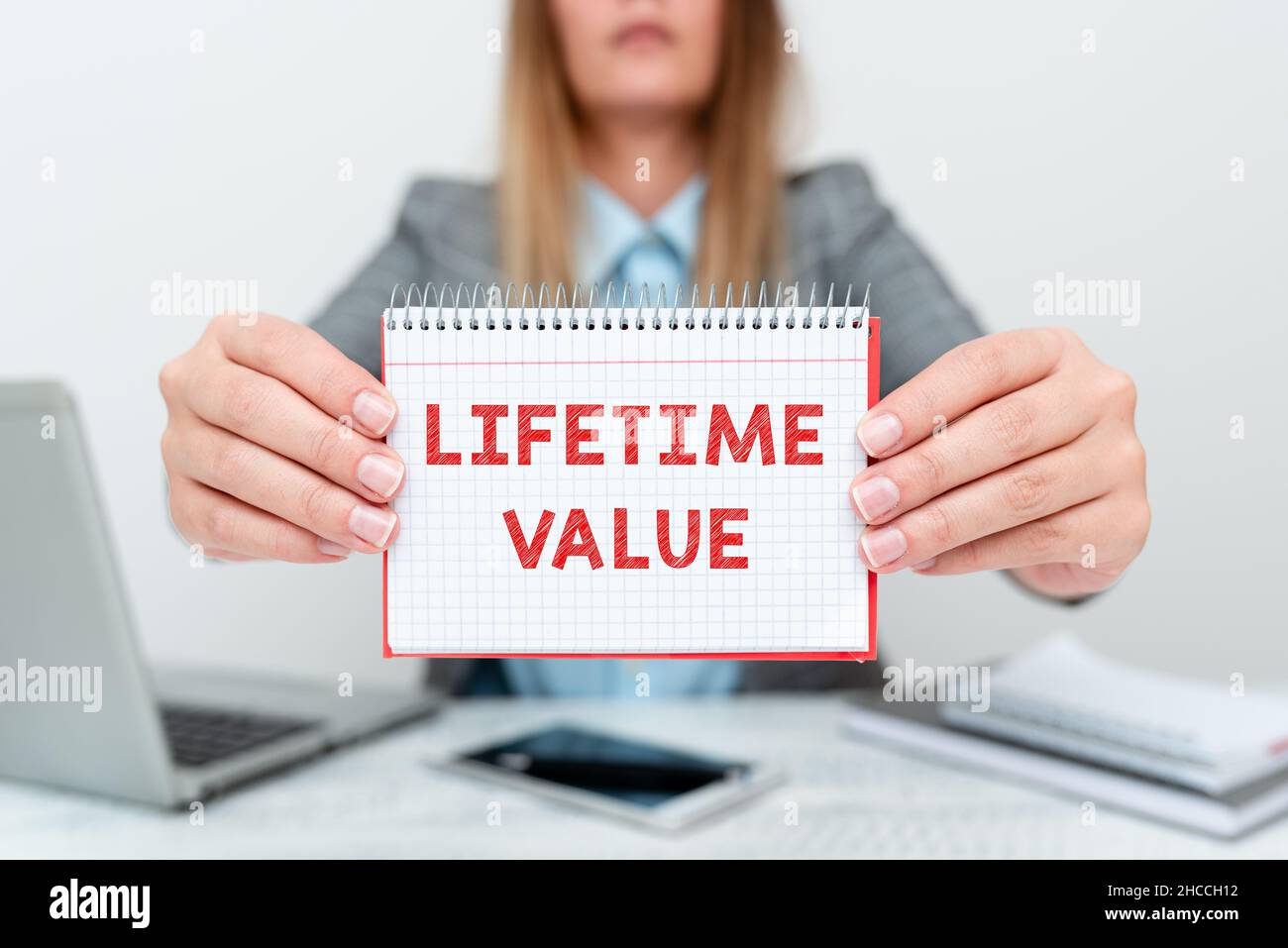 Conceptual display Lifetime Value. Concept meaning Worth of the ...